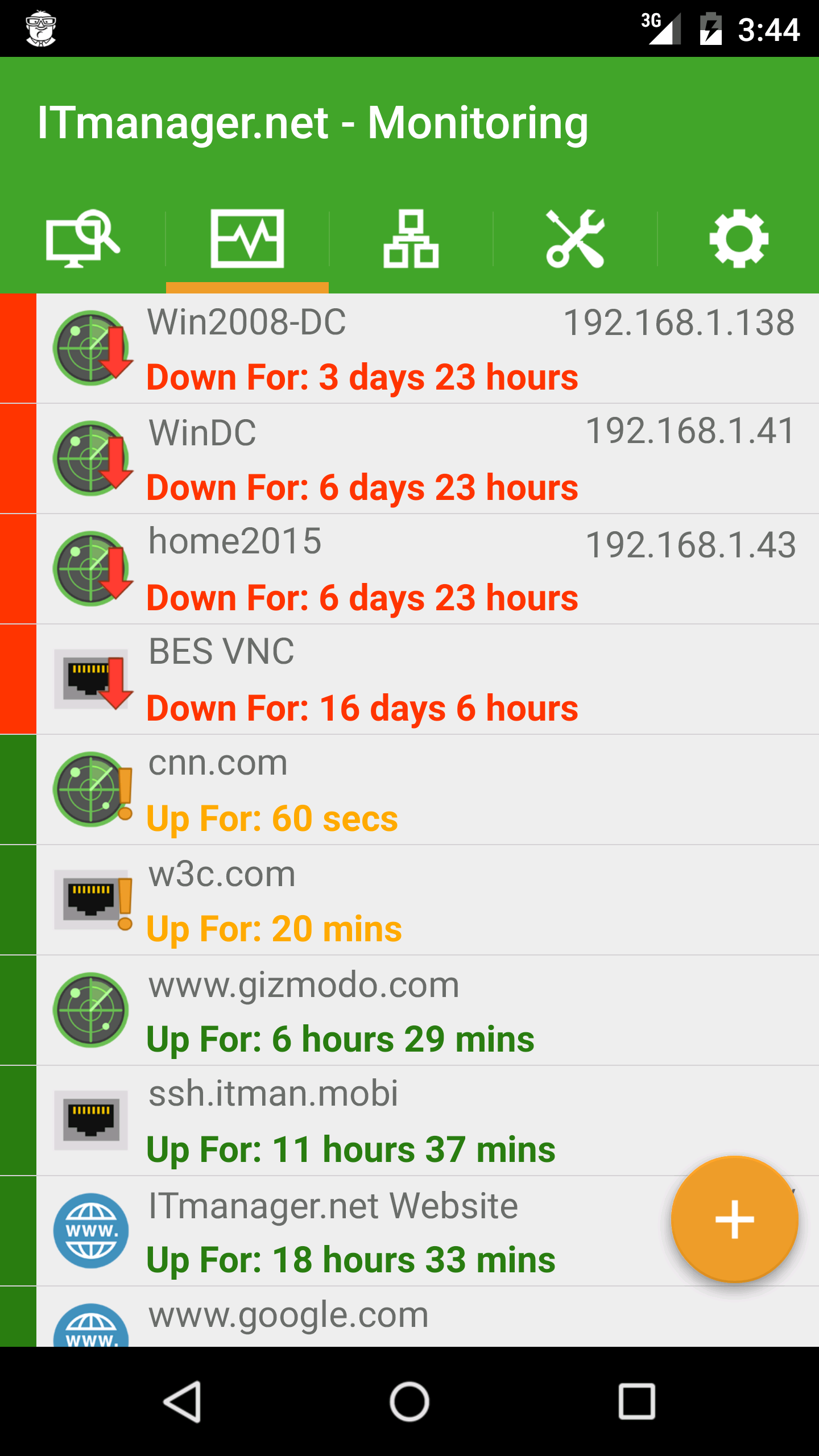 Remote network administration and remote server monitoring - ITmanager.net