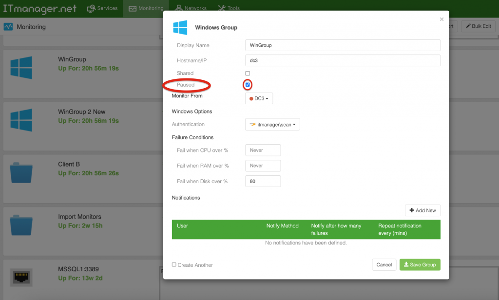 How to "Pause" a monitor - ITmanager.net